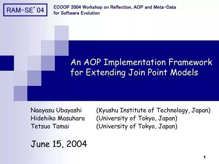 Ppt An Aop Implementation Framework For Extending Join Point Models Powerpoint Presentation