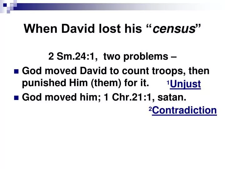 PPT - When David lost his “ census ” PowerPoint Presentation, free ...