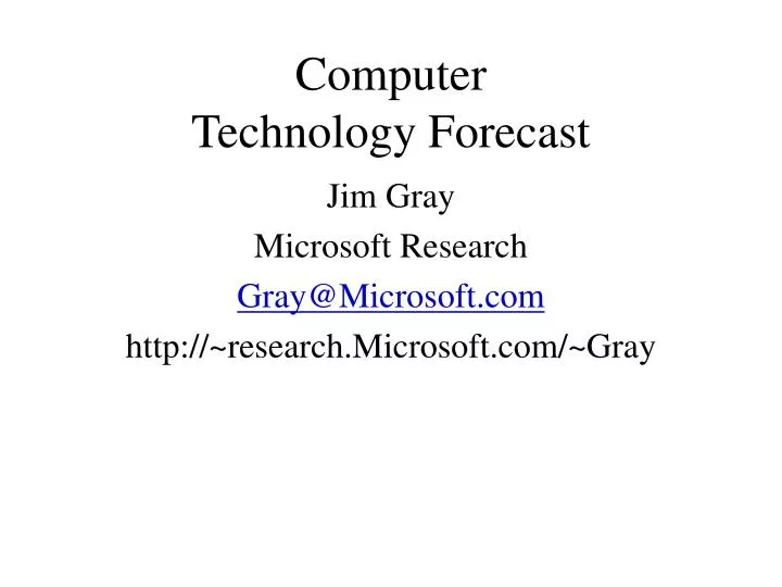 PPT - Computer Technology Forecast PowerPoint Presentation, free ...