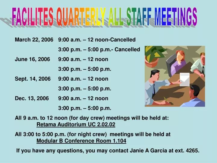 PPT - FACILITES QUARTERLY ALL STAFF MEETINGS PowerPoint Presentation ...