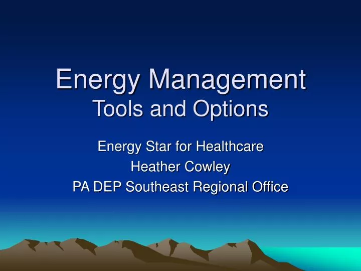 PPT - Energy Management Tools and Options PowerPoint Presentation, free ...