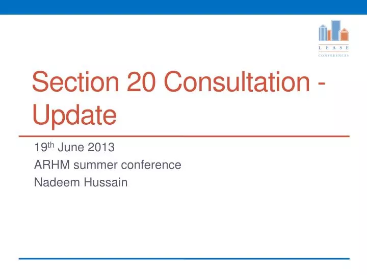 PPT - Section 20 Consultation - Update PowerPoint Presentation, free ...