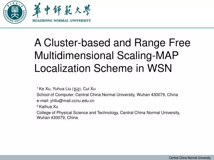 PPT - A Cluster-based and Range Free Multidimensional Scaling-MAP ... PPT - A Cluster-based and Range Free Multidimensional Scaling-MAP ...