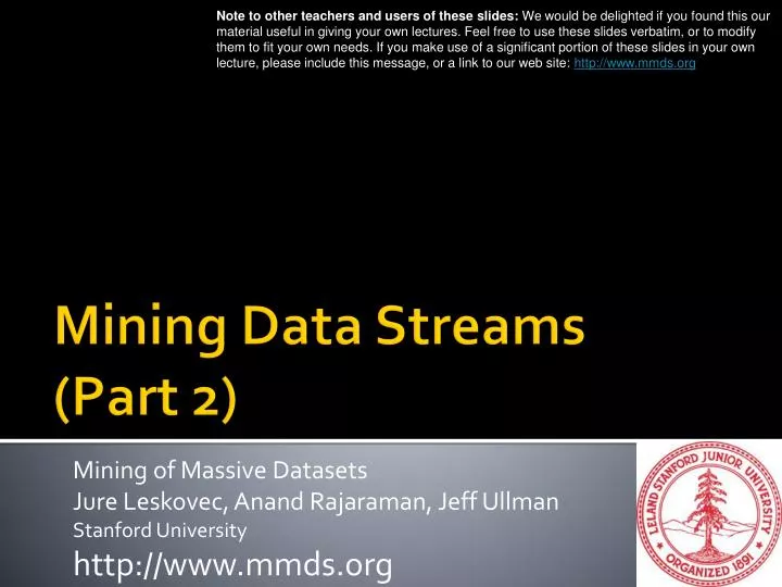 PPT - Mining Data Streams (Part 2) PowerPoint Presentation, free ...