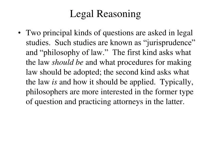 PPT - Legal Reasoning PowerPoint Presentation, free download - ID:6931037