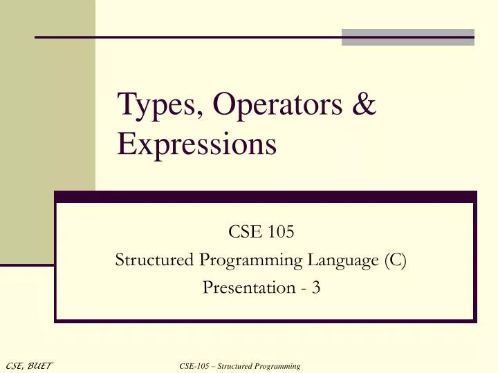 PPT - Types, Operators & Expressions PowerPoint Presentation, free ...