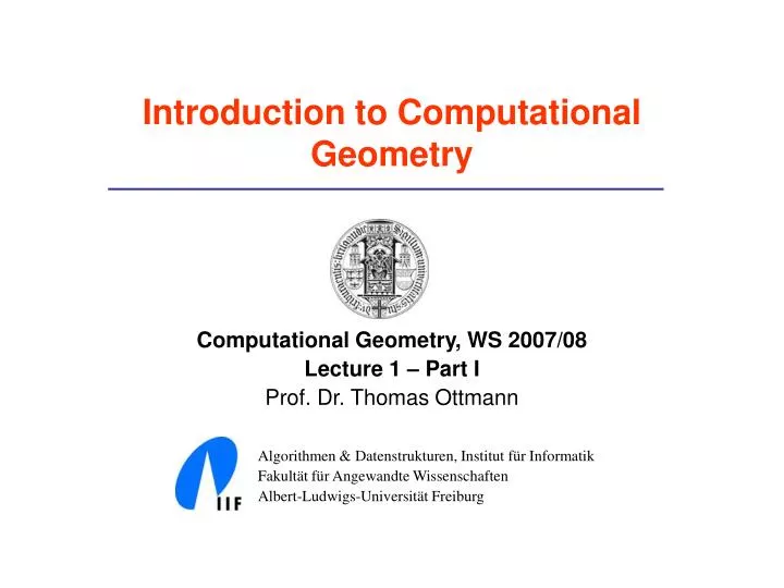 PPT - Introduction to Computational Geometry PowerPoint Presentation ...