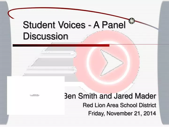 PPT - Student Voices - A Panel Discussion PowerPoint Presentation, free ...