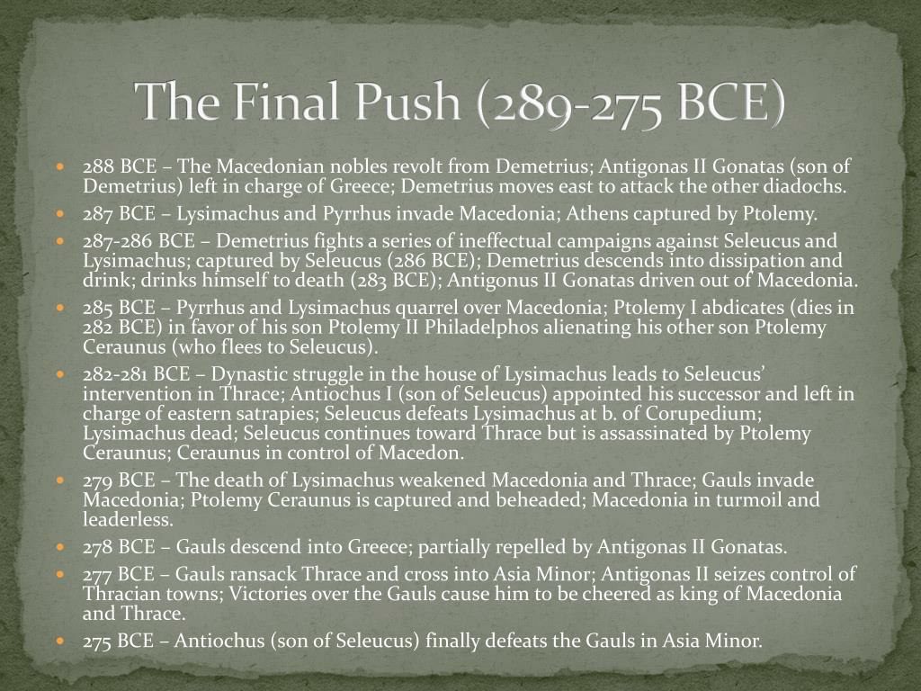 PPT - The Aftermath of Alexander the Great's Death: Power Struggles and ...