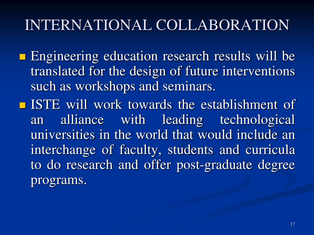 PPT - ISTE Activities for Promoting International Collaboration in ...