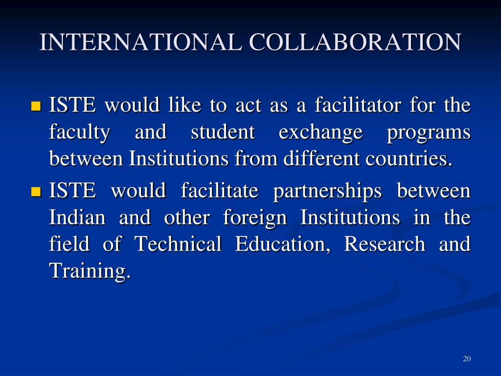 PPT - ISTE Activities for Promoting International Collaboration in ...