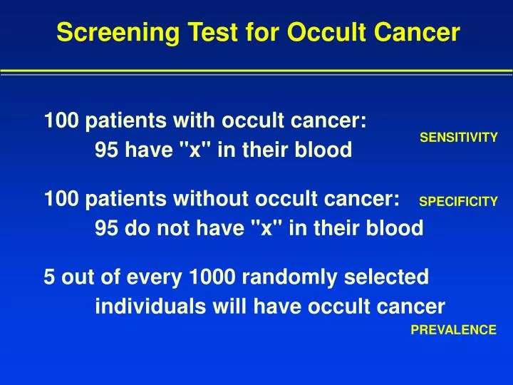 PPT - Screening Test for Occult Cancer PowerPoint Presentation, free ...