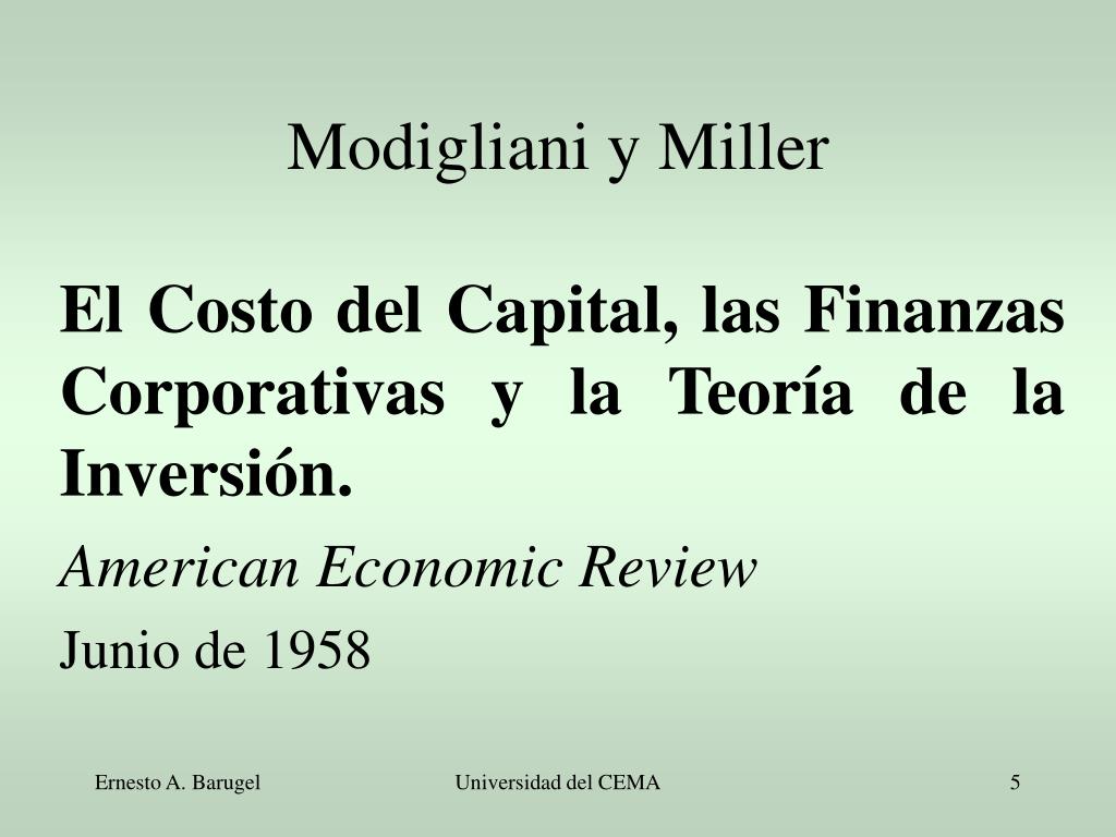 PPT - Teoría de las Finanzas Corporativas PowerPoint Presentation, free ...
