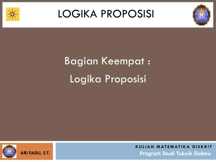 PPT - Logika Proposisi PowerPoint Presentation, free download - ID:6934903