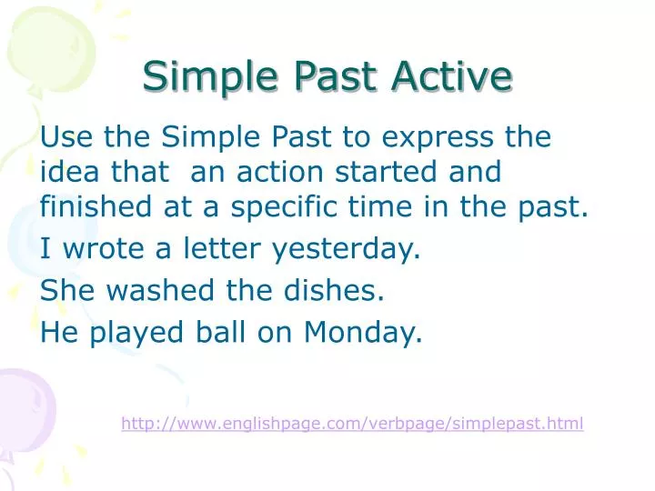 PPT - Simple Past Active PowerPoint Presentation, free download - ID ...
