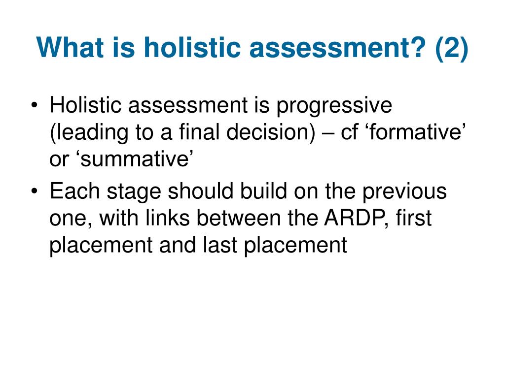 PPT - Introduction: the role of holistic assessment for the PCF ...