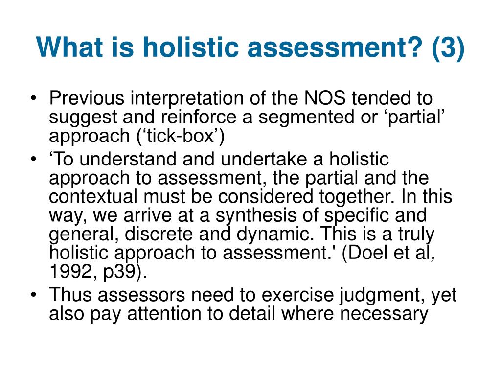 PPT - Introduction: the role of holistic assessment for the PCF ...