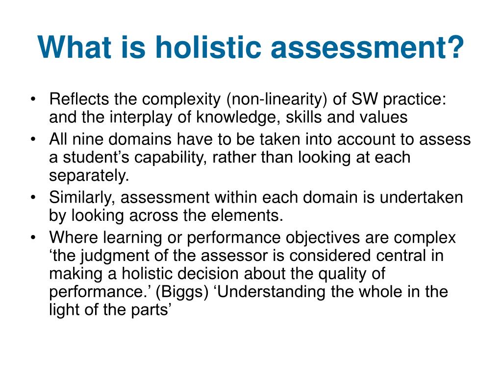 PPT - Introduction: the role of holistic assessment for the PCF ...