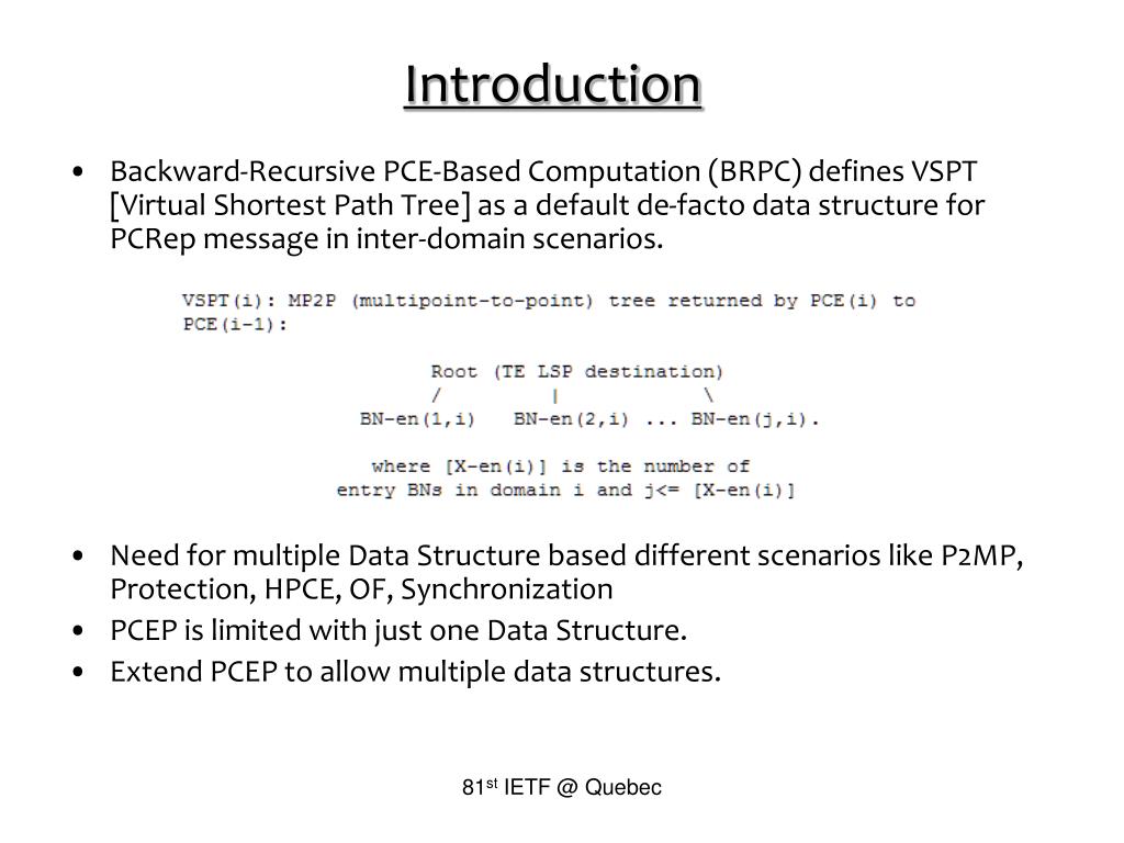 Ppt Encoding Of Data Structure Ds In The Path Computation Element Communication Protocol 2743