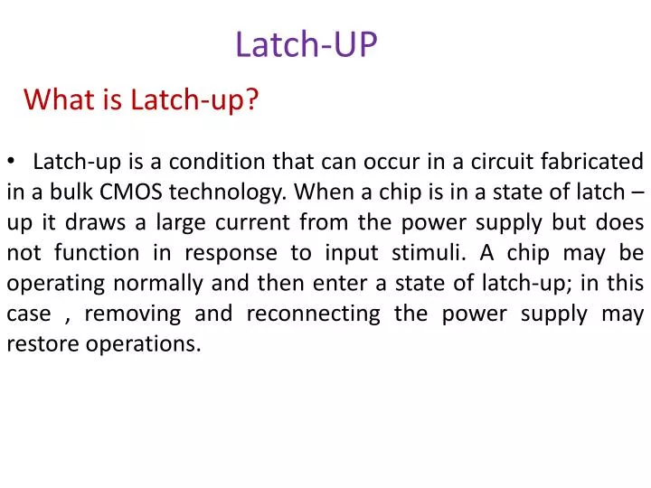 PPT - Latch-UP PowerPoint Presentation, free download - ID:6938464