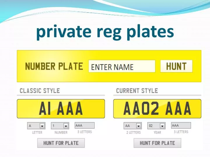 PPT - private reg plates PowerPoint Presentation, free download - ID ...