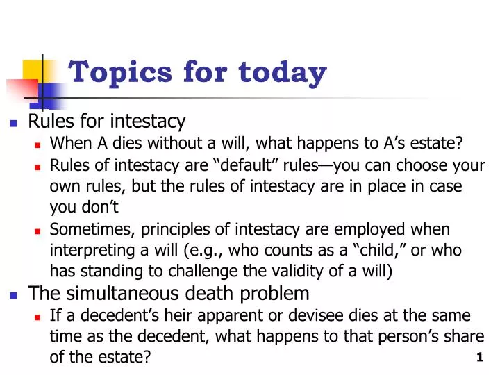 PPT - Topics for today PowerPoint Presentation, free download - ID:6940540