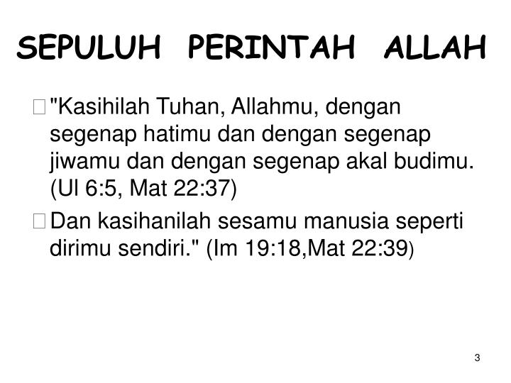 PPT - SEPULUH PERINTAH ALLAH PowerPoint Presentation - ID:6940576