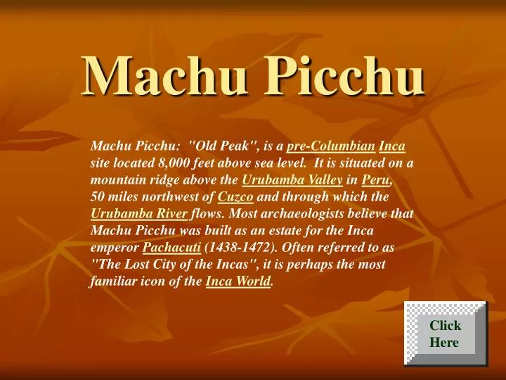 PPT - Machu Picchu PowerPoint Presentation, free download - ID:6941922