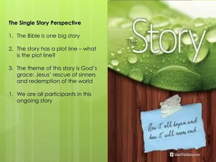 PPT - The Single Story Perspective The Bible is one big story ...