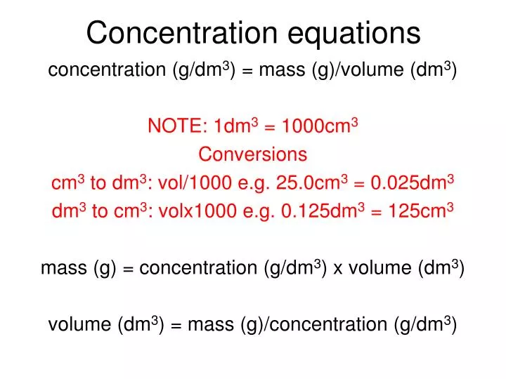 PPT - Concentration equations PowerPoint Presentation, free download ...
