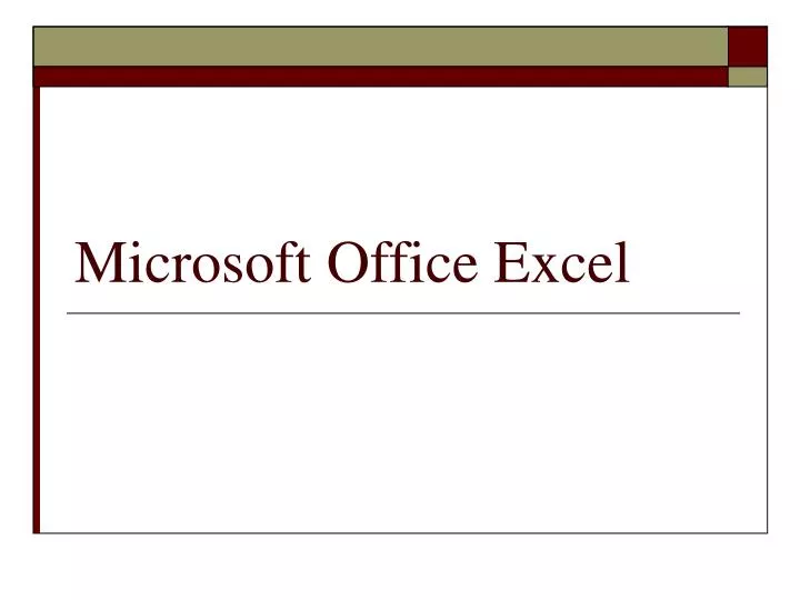 PPT - Microsoft Office Excel PowerPoint Presentation, free download ...