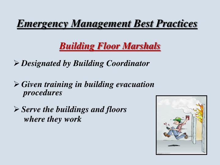 PPT - BUILDING COORDINATORS, BUILDING PRIMARY CONTACTS & FLOOR MARSHALS ...