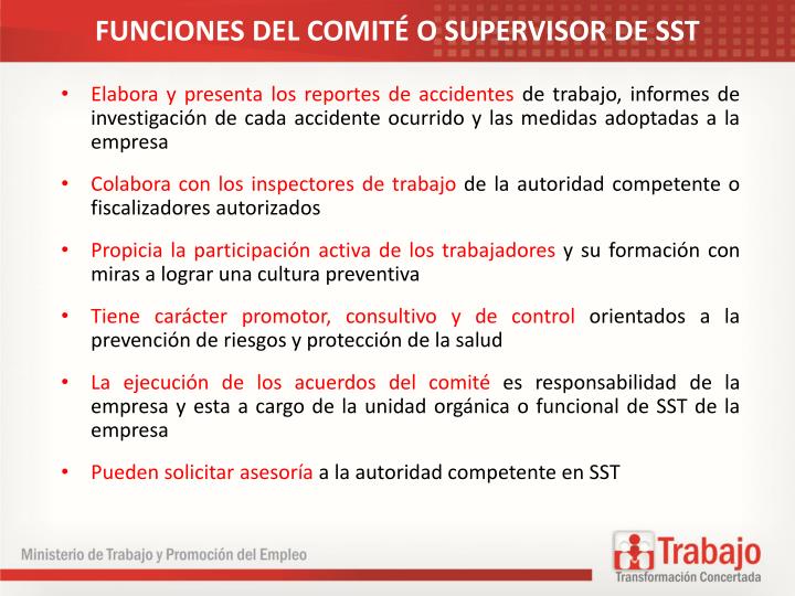 PPT - FUNCIONES Y RESPONSABILIDADES DEL COMITÉ DE SEGURIDAD Y SALUD EN EL TRABAJO PowerPoint ...