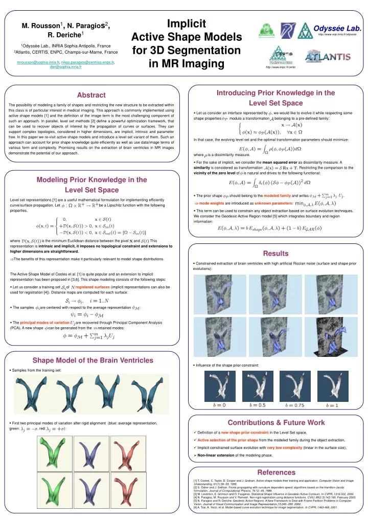 PPT - Implicit Active Shape Models for 3D Segmentation in MR Imaging ...