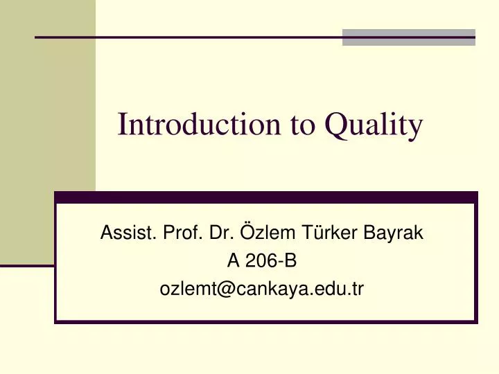 PPT - Introduction to Quality PowerPoint Presentation, free download ...