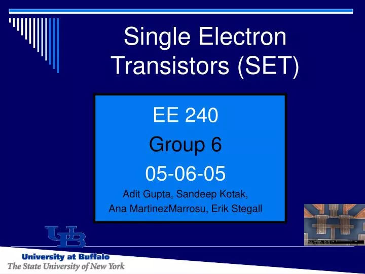 PPT - Single Electron Transistors (SET) PowerPoint Presentation, free ...