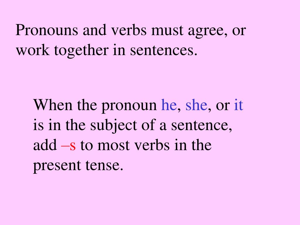 PPT - Understanding Pronoun-Verb Agreement in Sentences for 2nd Grade ...