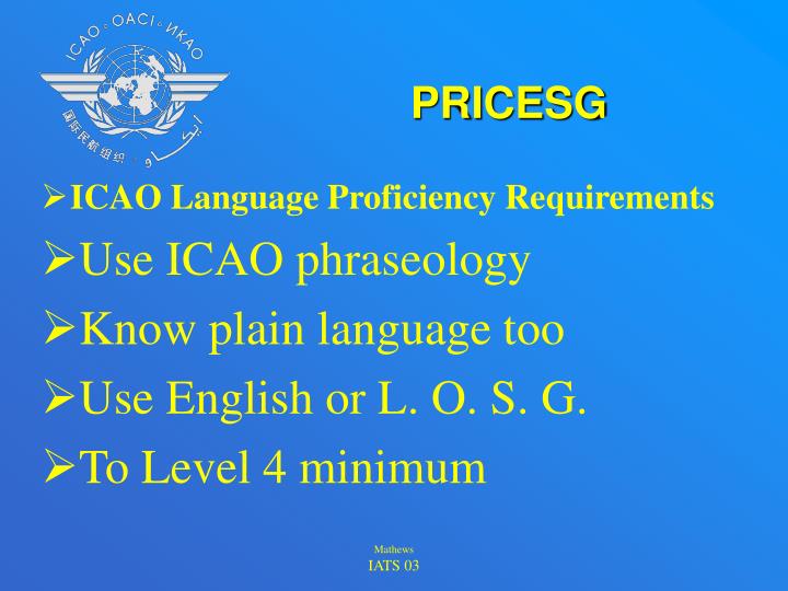 PPT - ICAO Language Proficiency Requirements PowerPoint Presentation ...