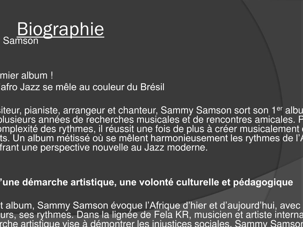 PPT - Dossier de presse Sammy Samson PowerPoint Presentation, free ...