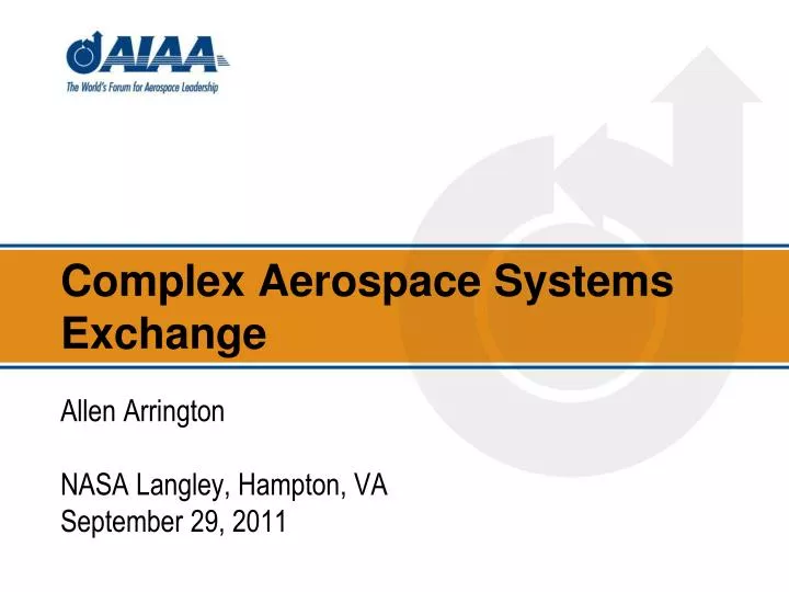 PPT - Complex Aerospace Systems Exchange PowerPoint Presentation, free ...