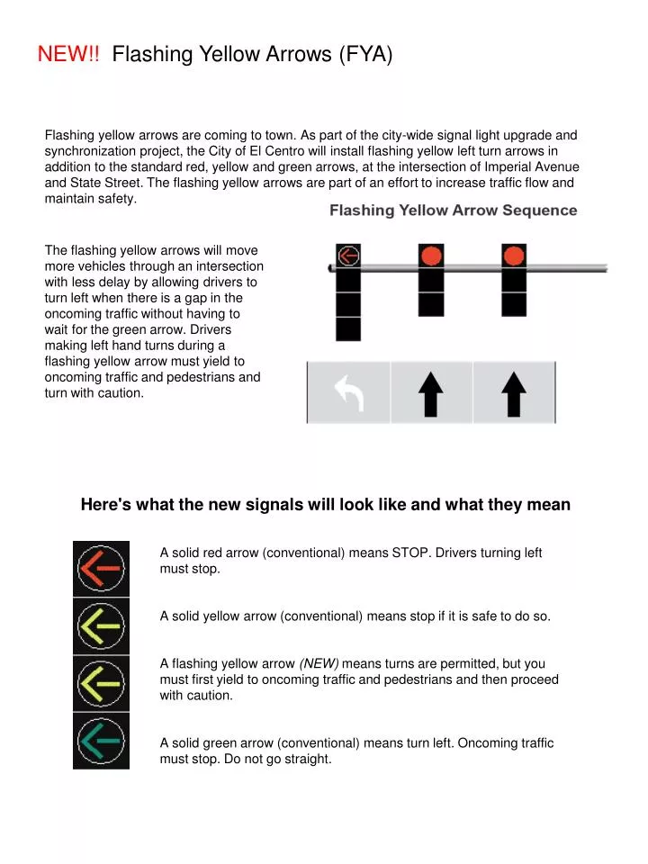 PPT - A solid red arrow (conventional) means STOP. Drivers turning left ...