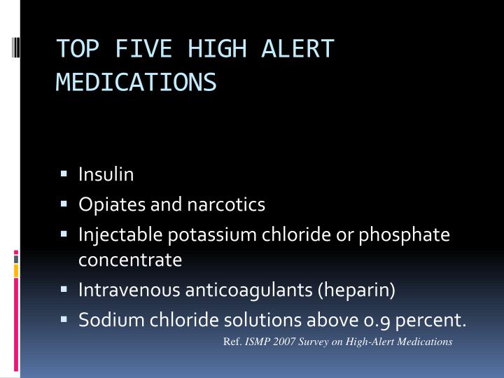PPT - High Alert Medication PowerPoint Presentation - ID:6958238