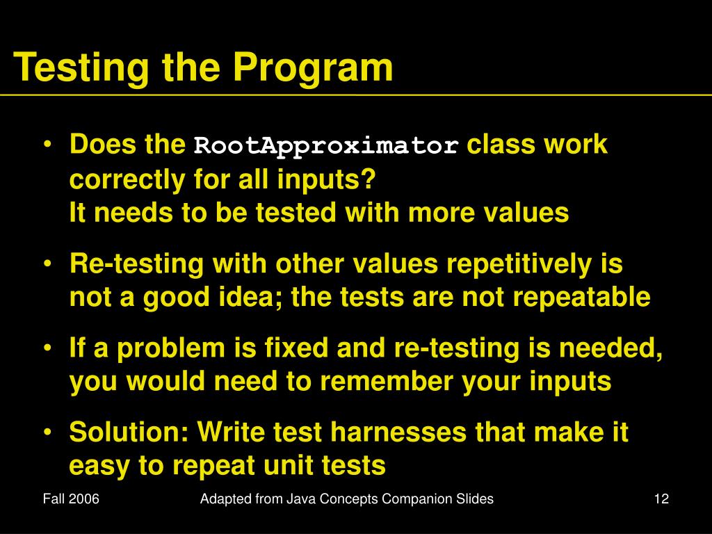 Ppt Testing And Debugging Advanced Programming Icom 4015 Lecture 9 Reading Java Concepts