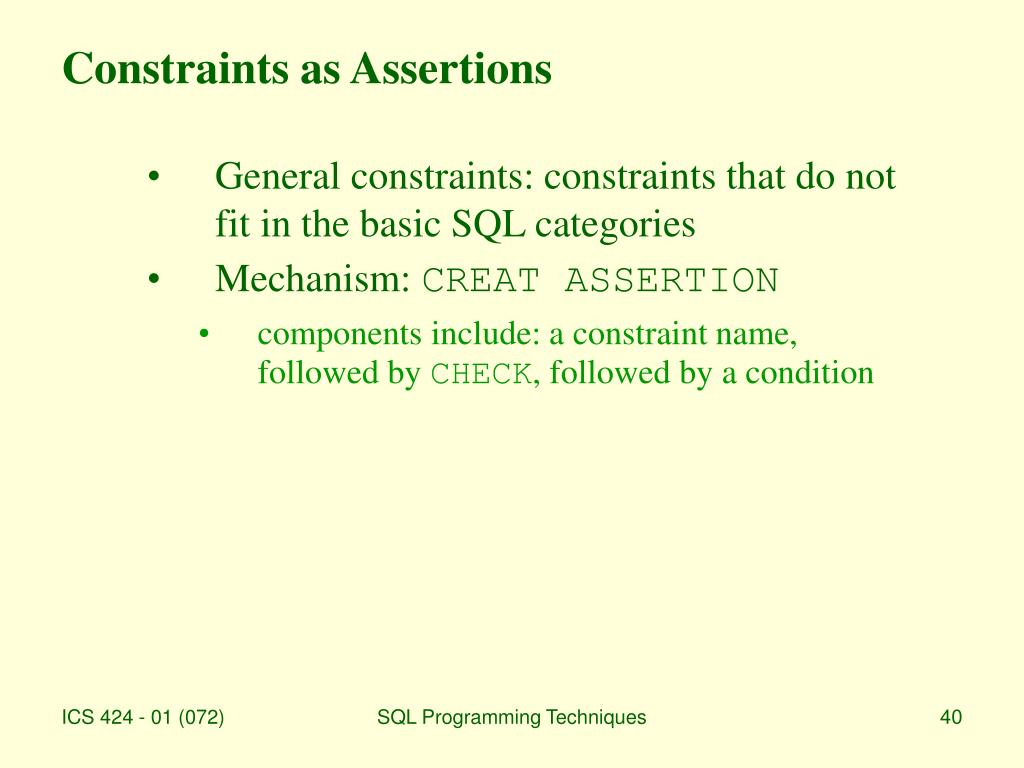 Ppt Introduction To Sql Programming Techniques And Constraints And Views In Sql Powerpoint