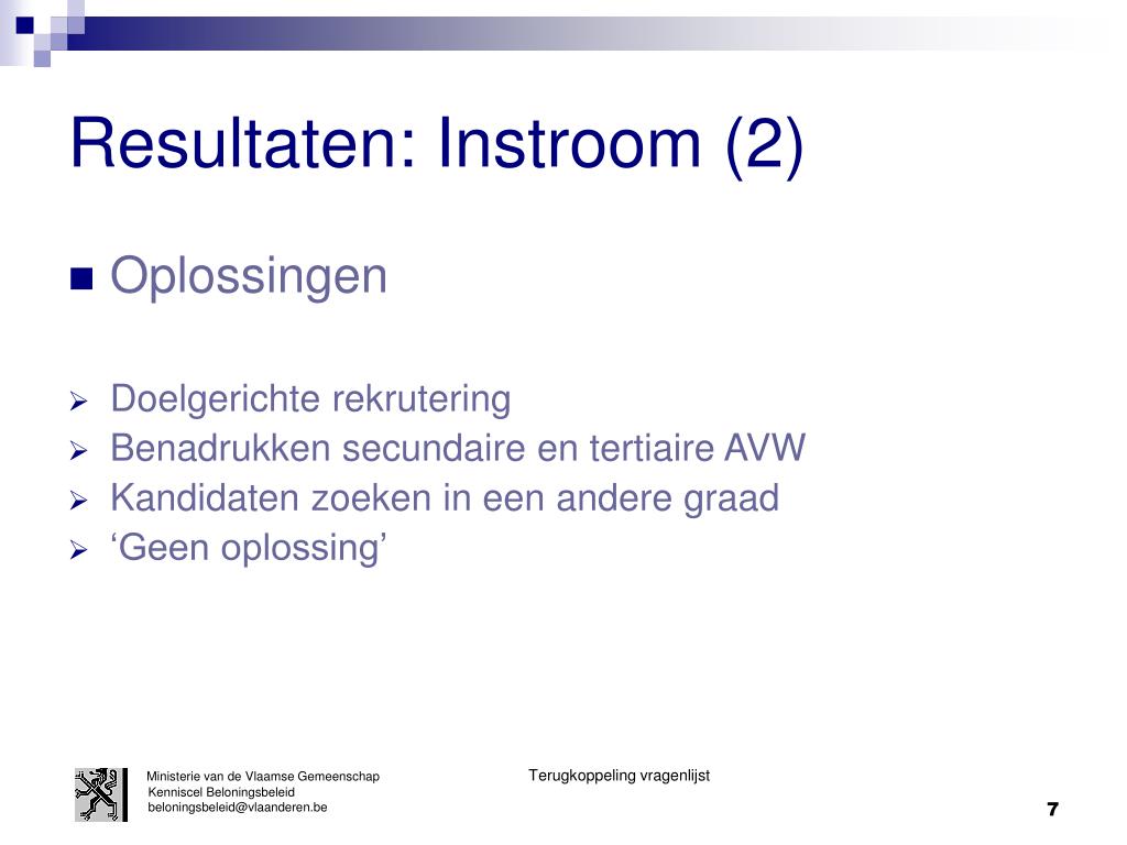 PPT - Terugkoppeling vragenlijst instroom –doorstroom - uitstroom ...
