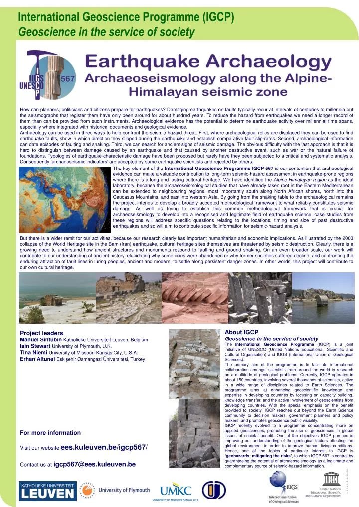 PPT - International Geoscience Programme (IGCP) Geoscience in the service of society PowerPoint ...