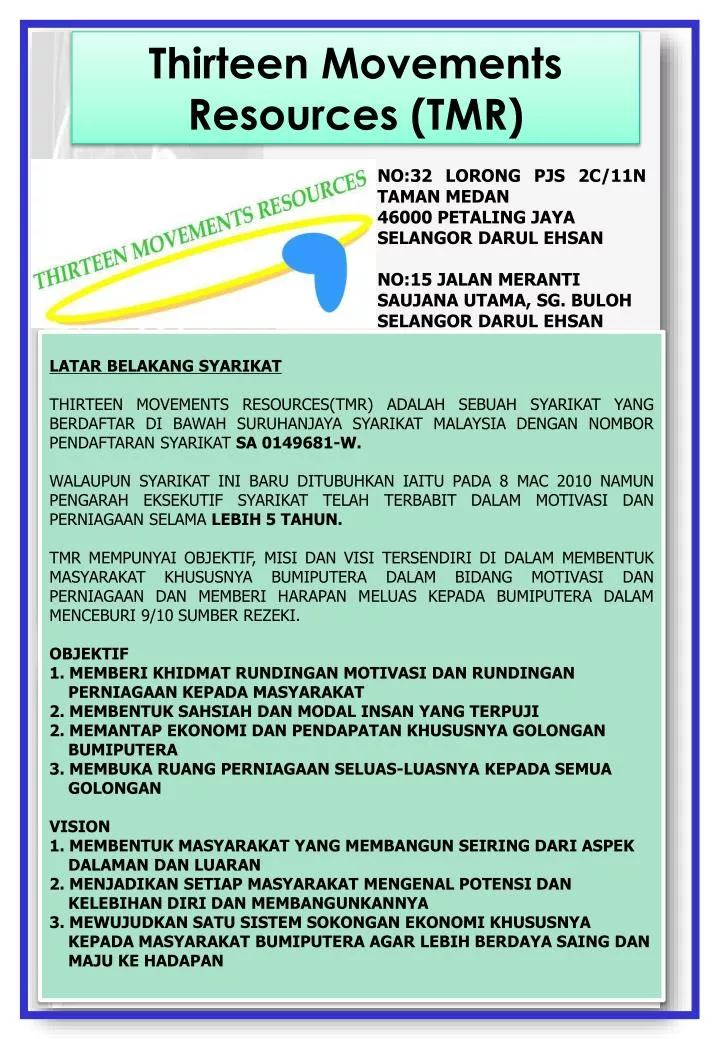 PPT - Thirteen Movements Resources (TMR) PowerPoint Presentation, free ...