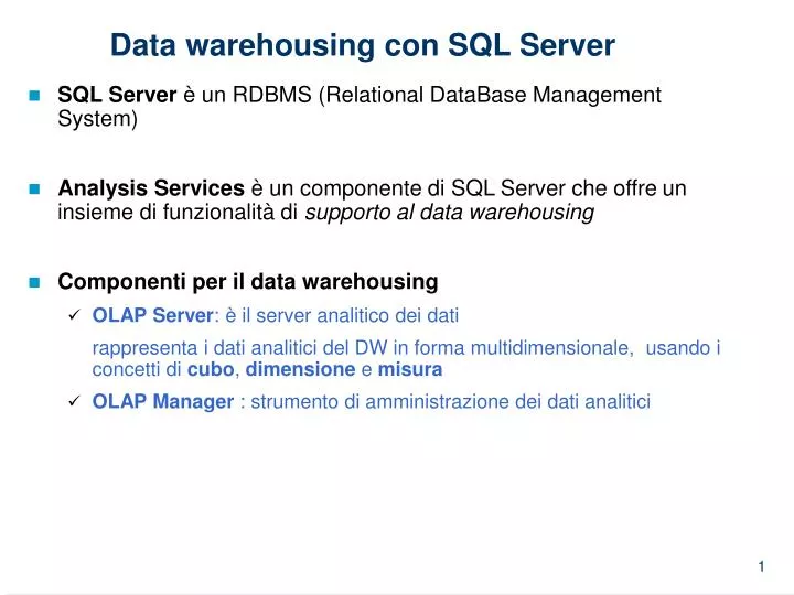 PPT - Data warehousing con SQL Server PowerPoint Presentation, free ...