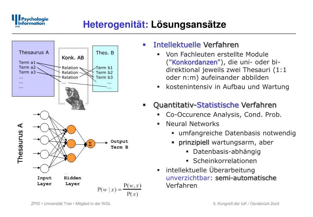 PPT - Semantische Heterogenität bei datenbankübergreifenden Recherchen ...