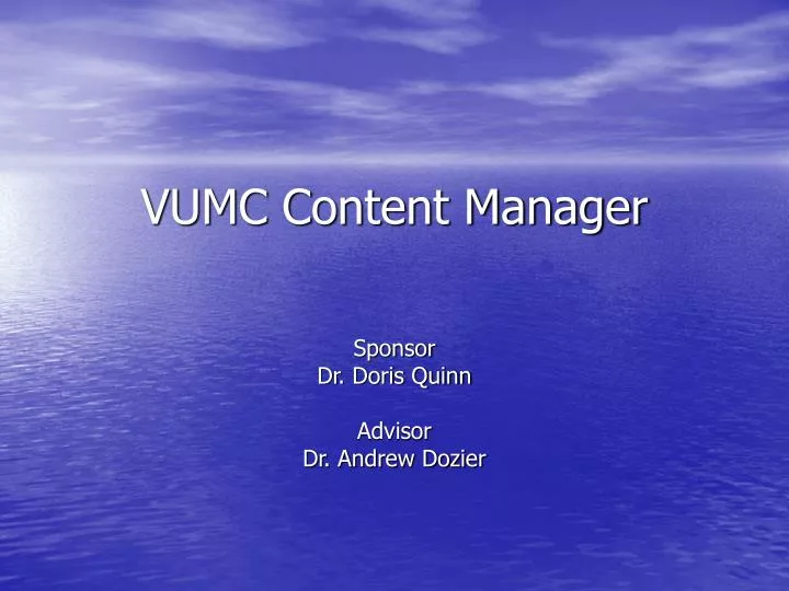 PPT - VUMC Content Manager PowerPoint Presentation, free download - ID ...